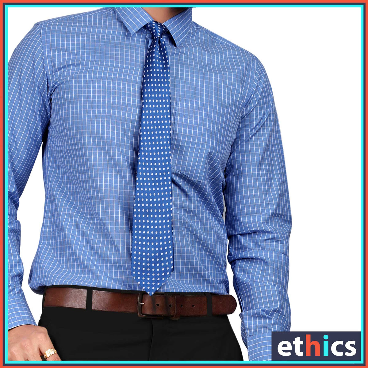 Blue Chex Mens Formal Uniform Shirts For Corporate Office– Uniform Sarees