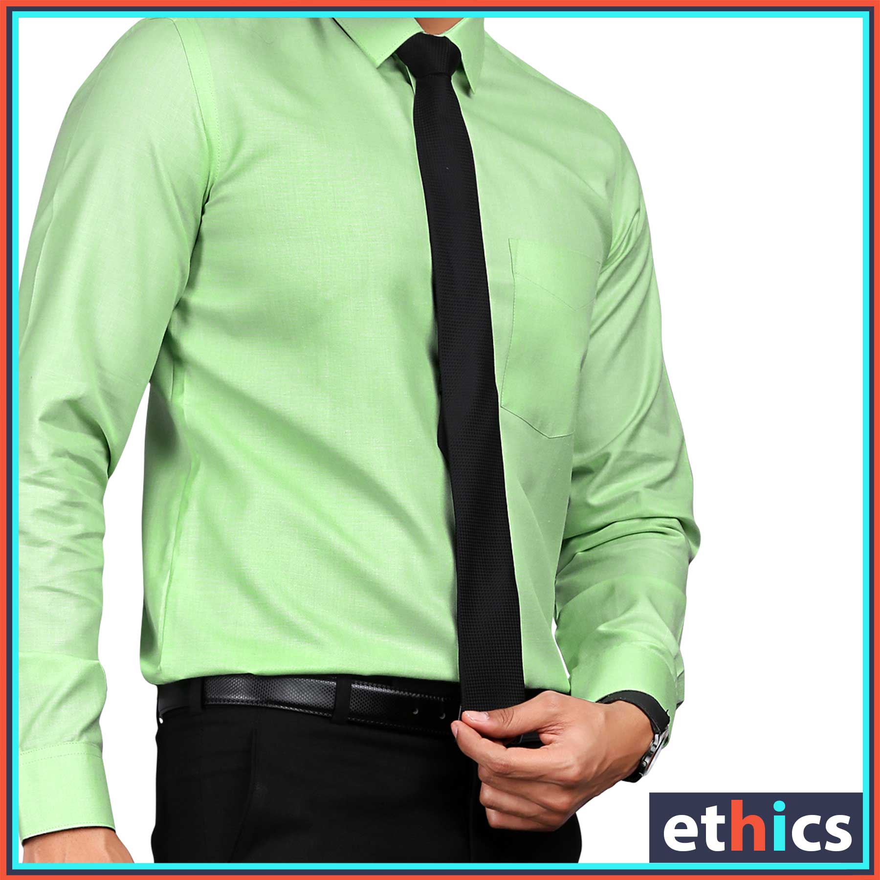 Green Solid Men's Ready Made Corporate Uniform Shirt For Formal Unifor ...