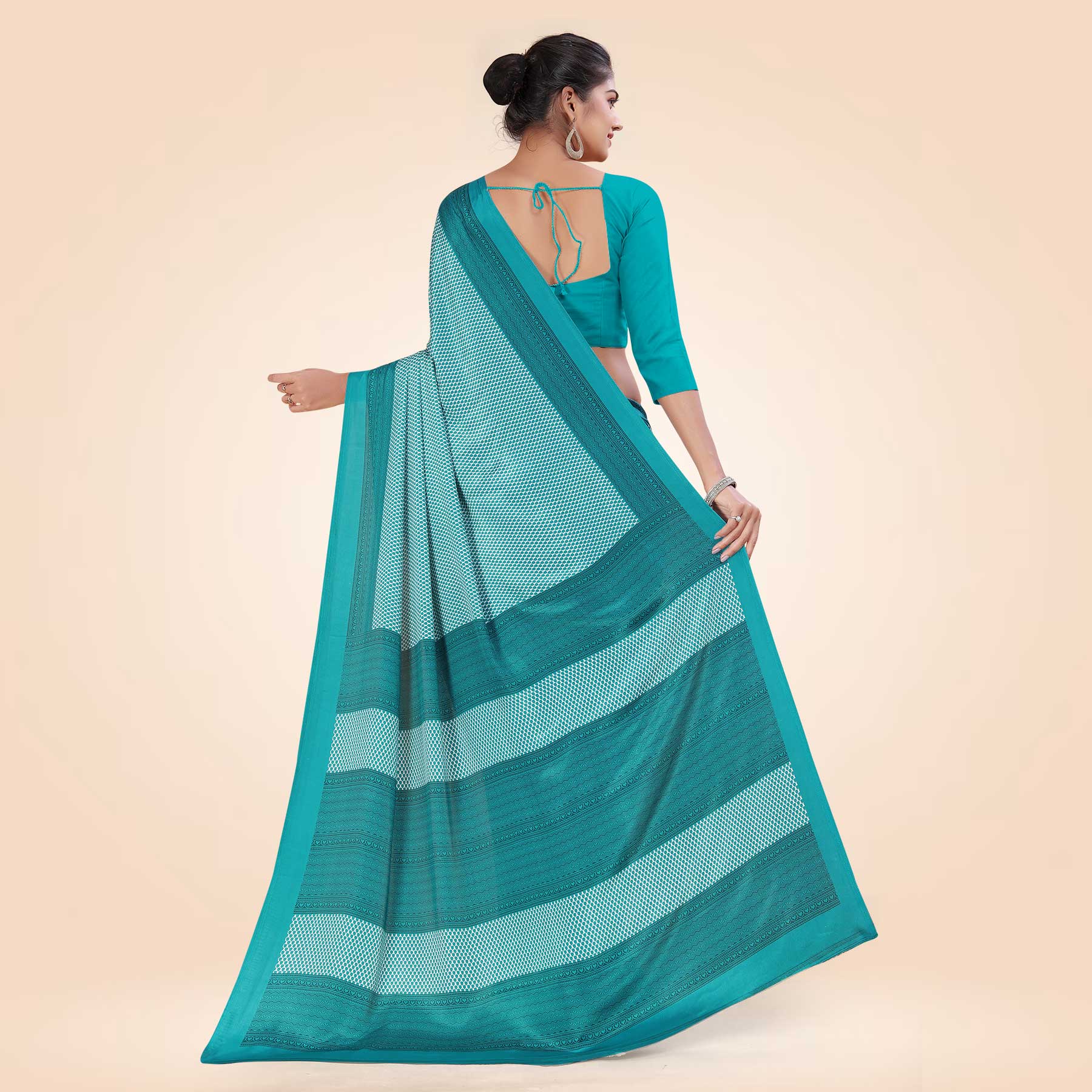Women's Premium Italian Silk Small Butty Office Uniform Saree– Uniform ...