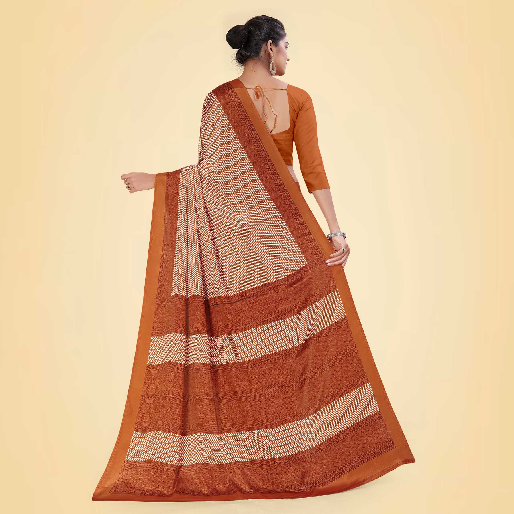 Women's Premium Italian Silk Small Butty Industrial Uniform Saree ...