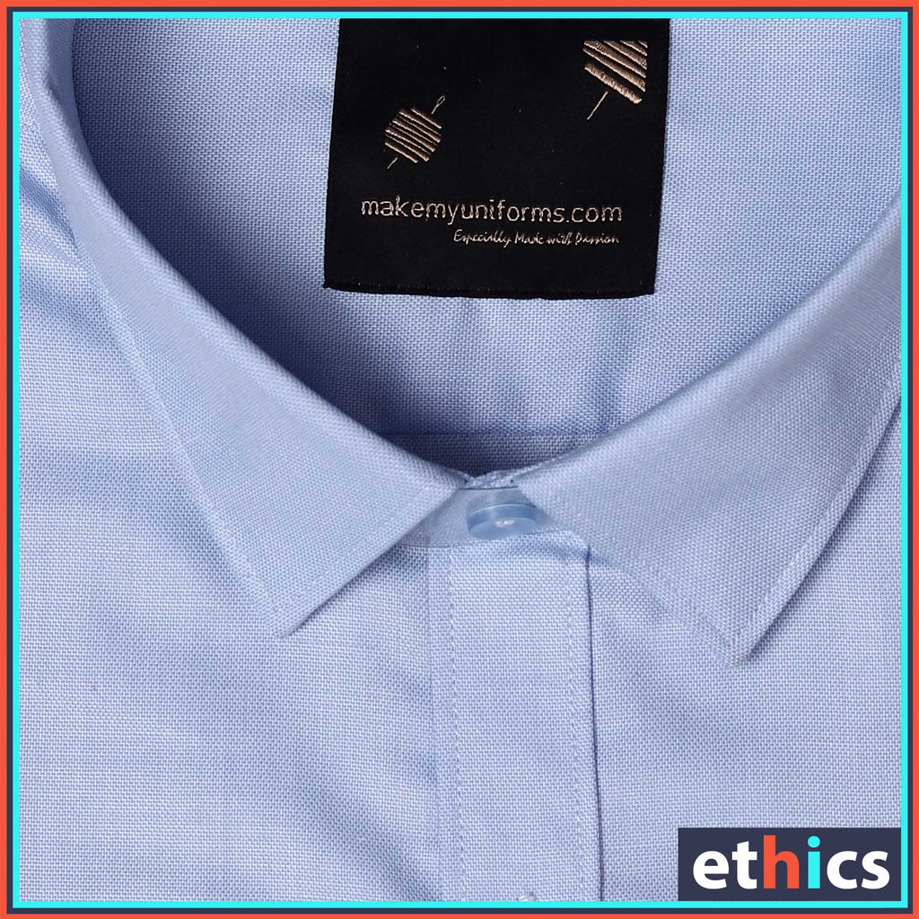 Light Blue Plain Corporate Uniforms Shirts For Office Staff– Uniform Sarees