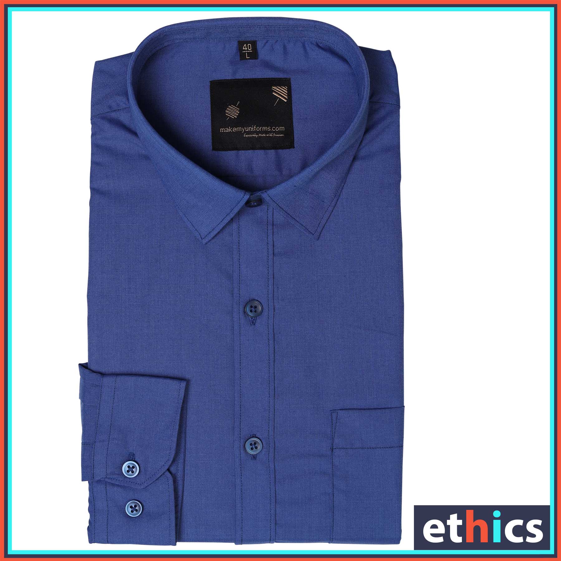 Solid Blue Mens Formal Uniform Shirt For Corporate Office Staff ...