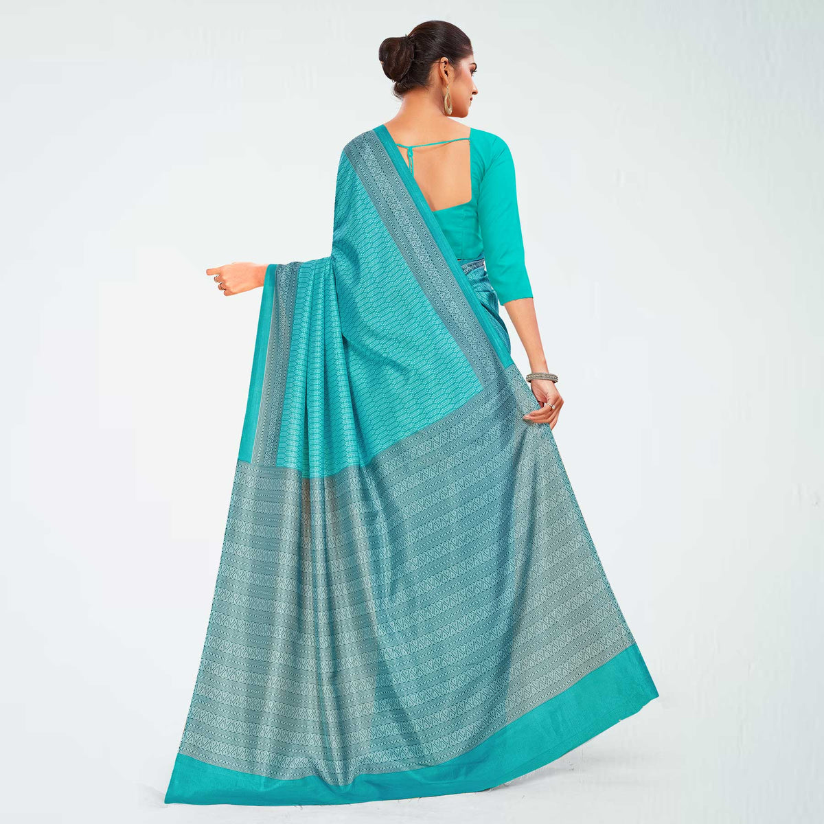 Women's Premium Mulberry Silk Small Butty Students Uniform Saree ...