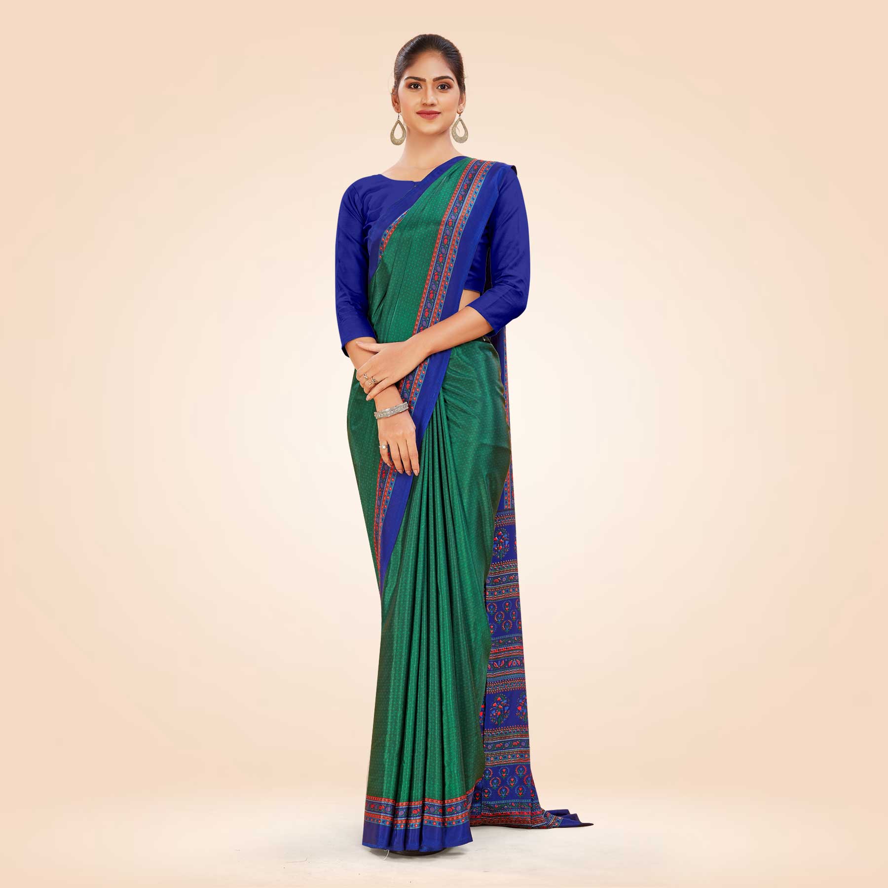 Women's Premium Italian Silk Discipline Day Air Hostess Uniform Saree ...