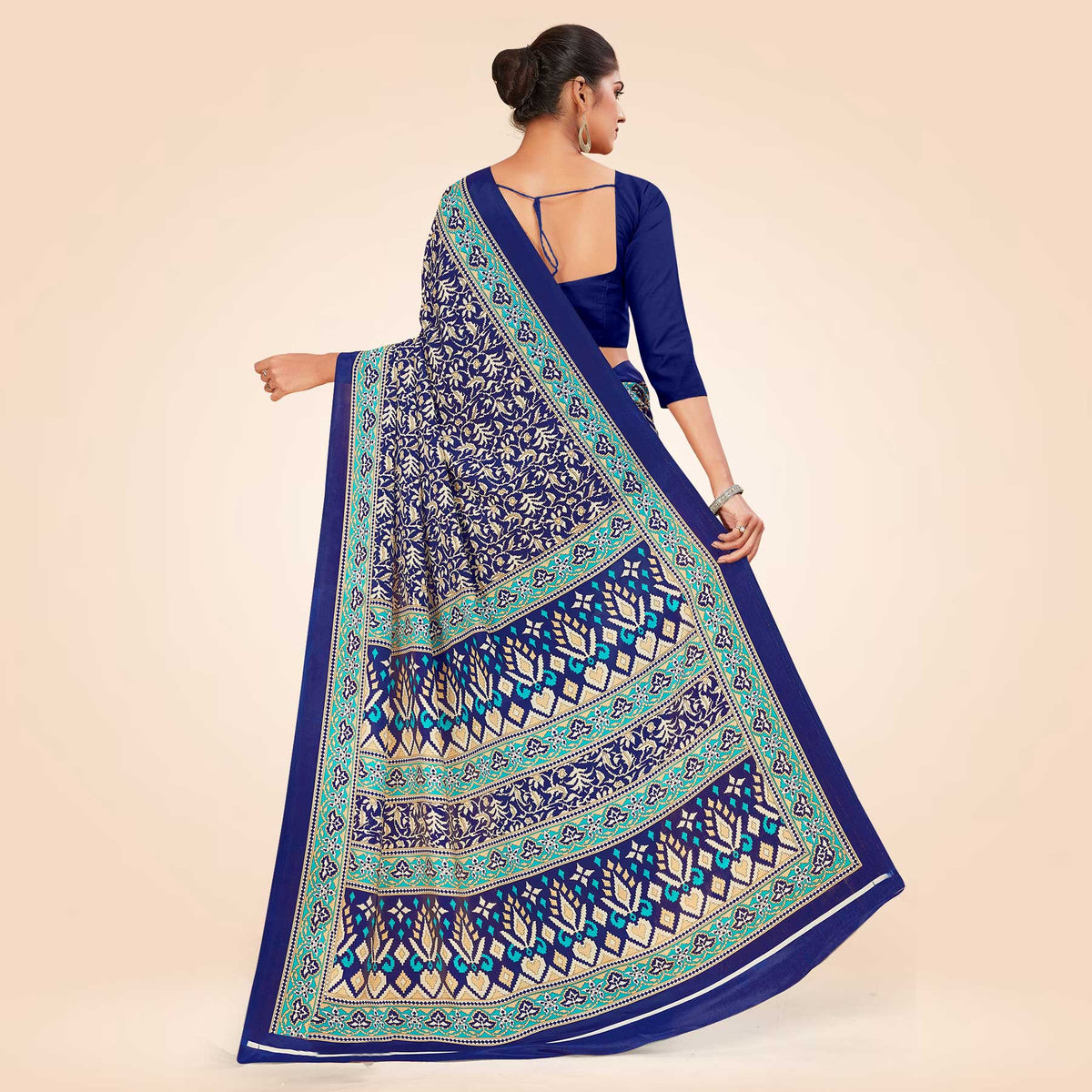 Women's Premium Italian Silk EverGreen School Uniform Sarees With ...